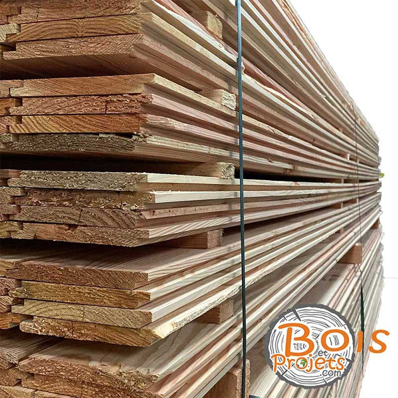Volige mi bois sec raboté Douglas 15 x 135 mm_Bois-projets.com