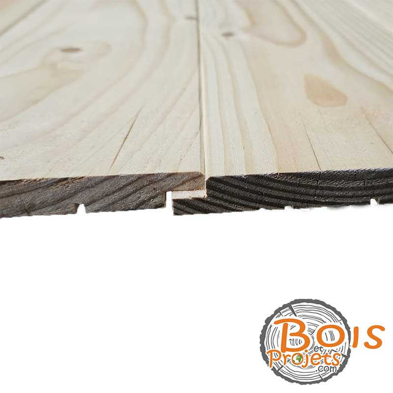 Volige mi bois sec raboté Douglas 15 x 135 mm_Bois-projets.com